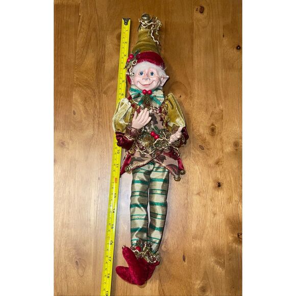 Christmas | Accents | 6 Bendable Christmas Elf Gold With Red Green ...